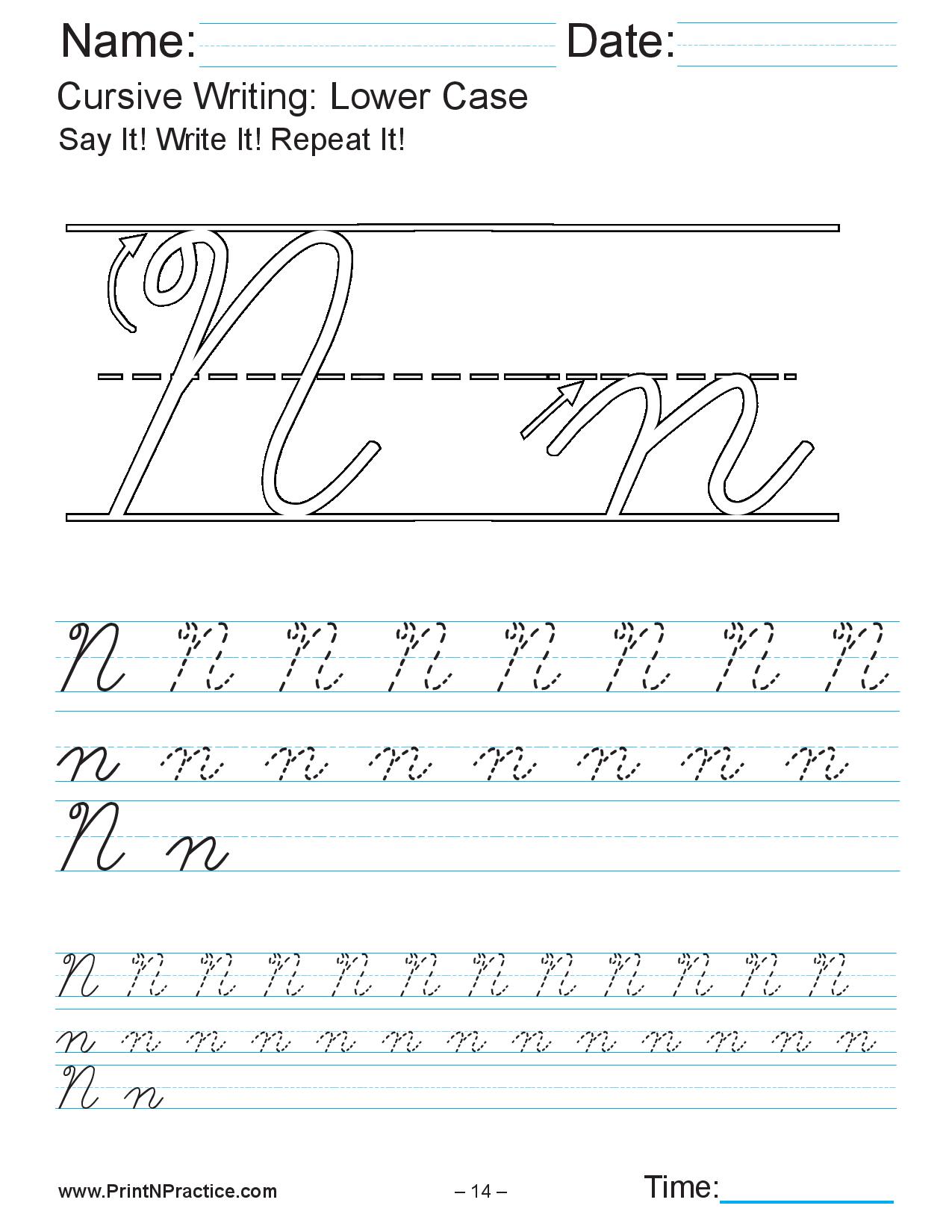 N – Cursive | PenXP Sample