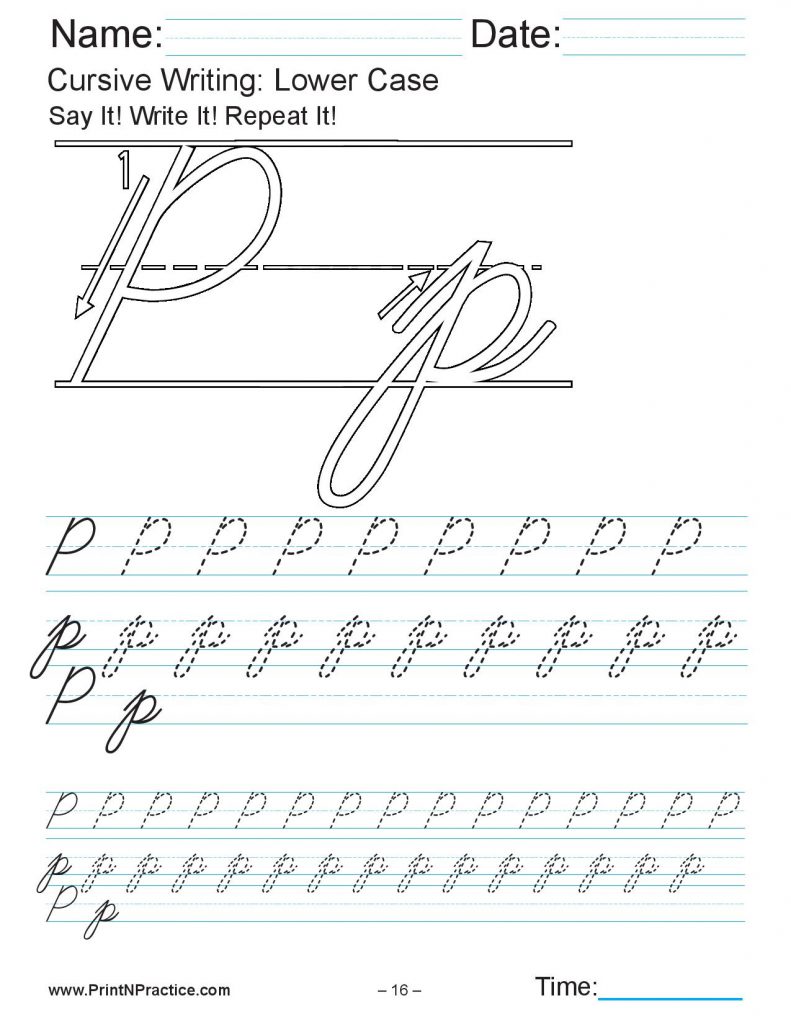 P – Cursive | PenXP Sample